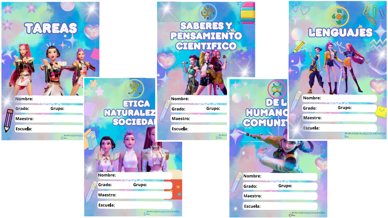 Portadas Escolares De Las Guerreras K-POP - MiMaterialEscolarAqui